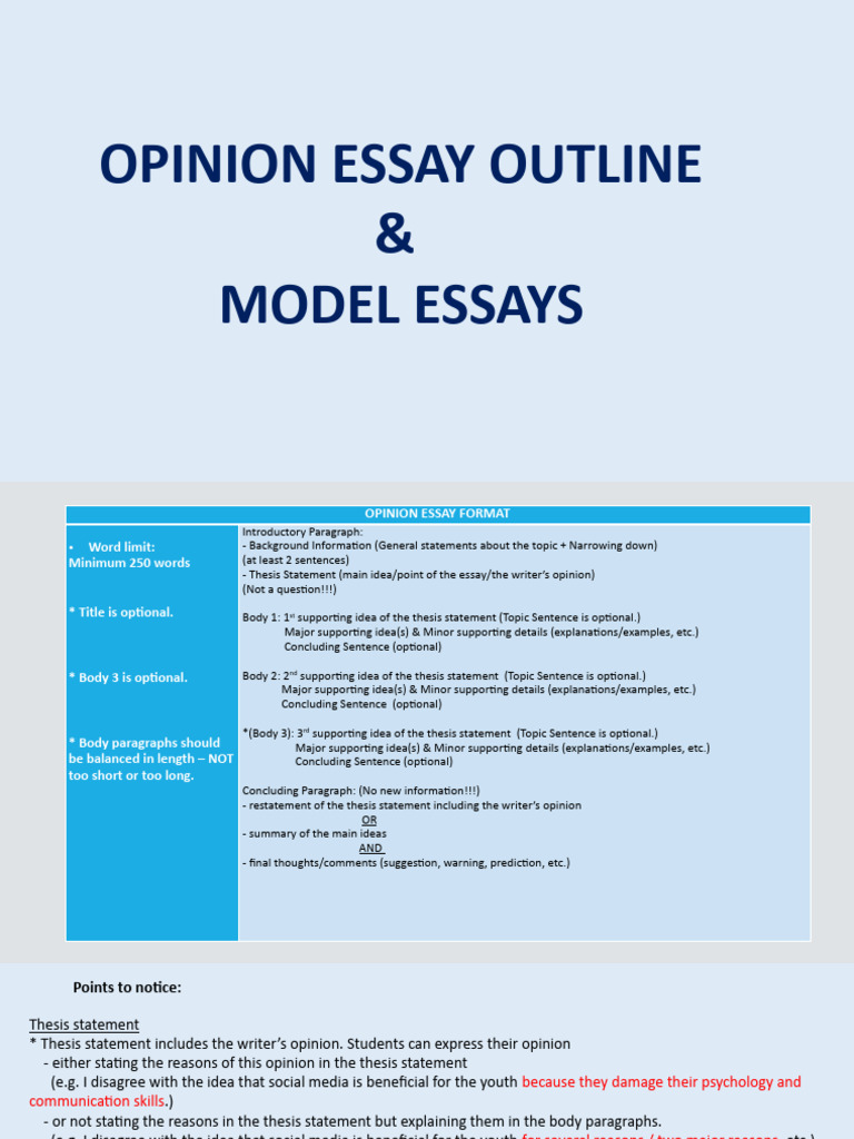 Opinion Essay Outline & Model Essays | PDF | Multilingualism | Physical ...