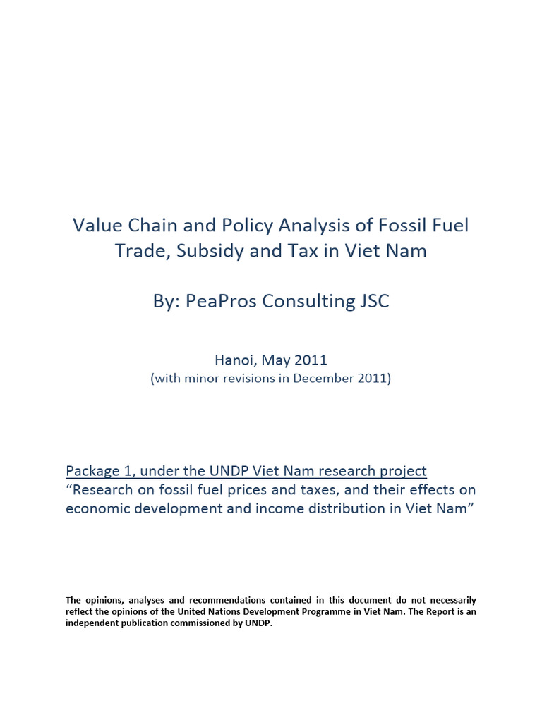VN Value Chain Policy Analysis Fossil Fuel Trade Subsidy Tax - Paper1 - Final CORR | PDF ...