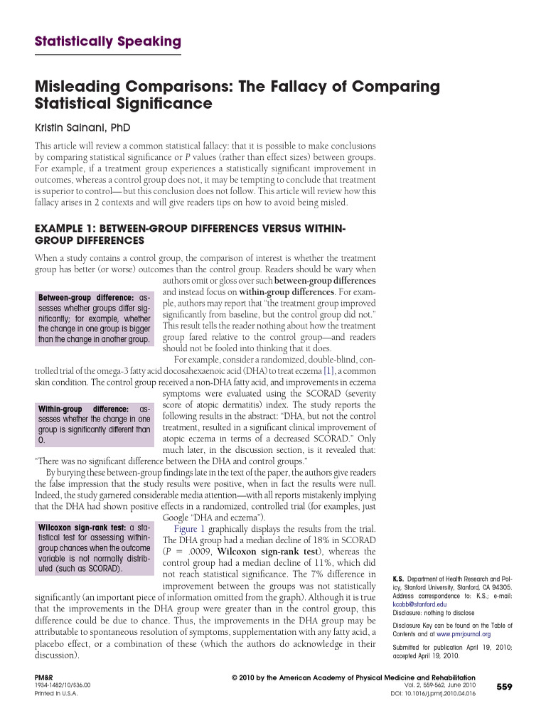 The Fallacy of Comparing Statistical Significance - Encrypted | PDF ...