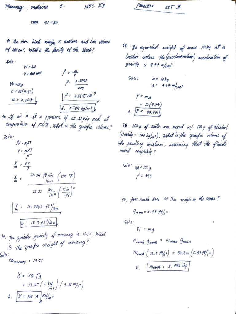 Mansang Mec153 Problemset2 | PDF