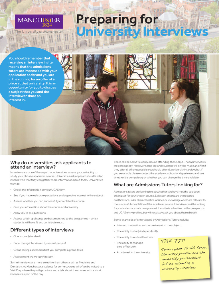 Preparing For Interviews | PDF | University And College Admission | Cognition