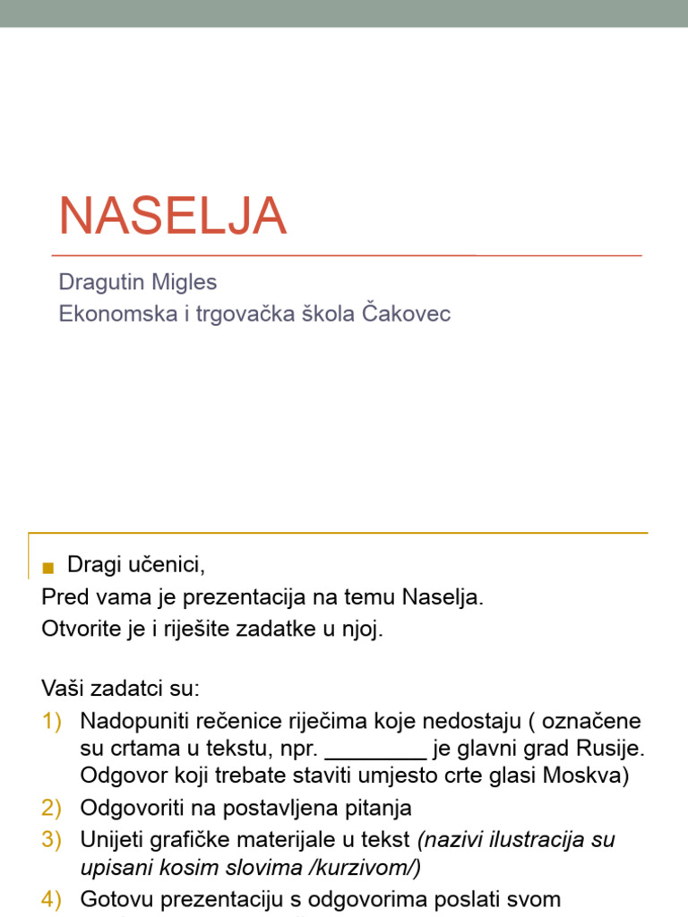 HTT Geo Naselja 2-Razred | PDF