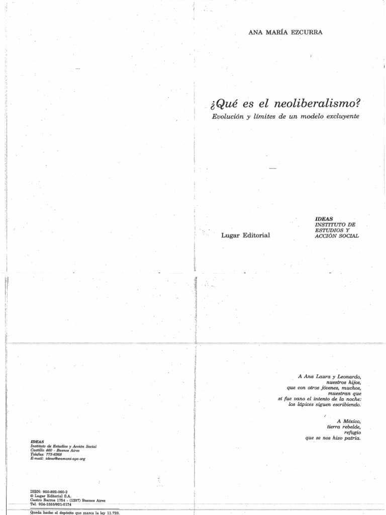 Ana Maria Ezcurra Que Es El Neolib Resumen | PDF