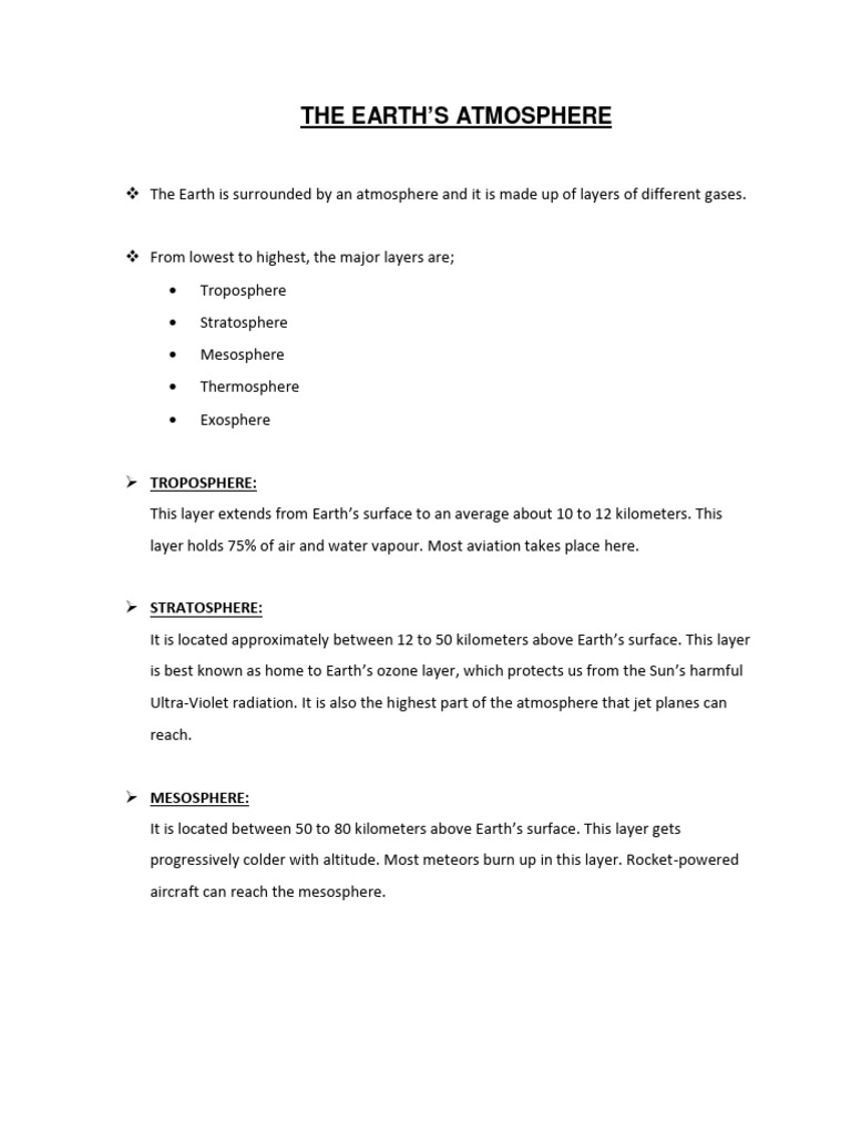 The Earth's Atmosphere | PDF