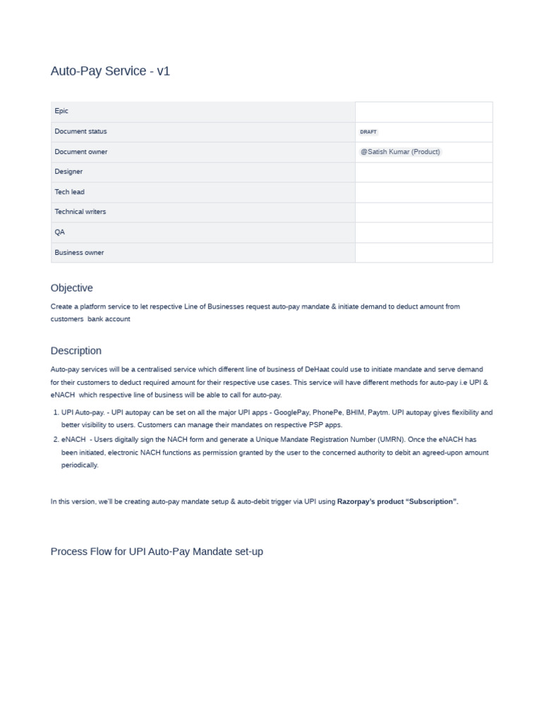 Auto-Pay Mandate Setup Service Guide | PDF | Software | Information ...