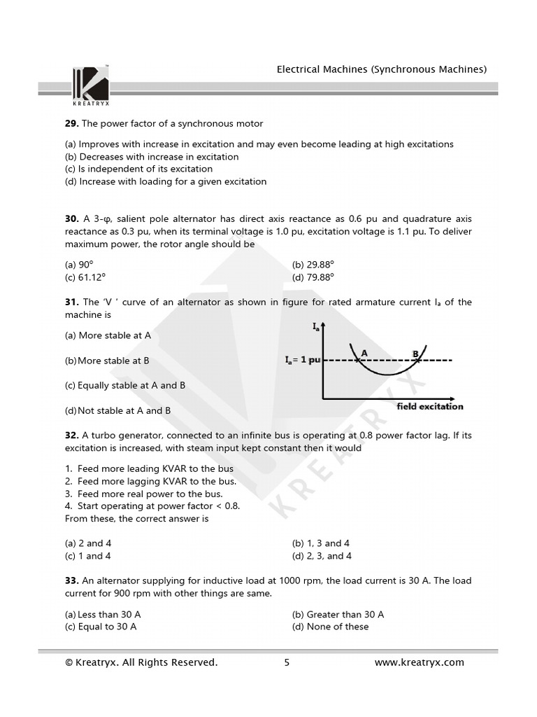 Electrical Machines (GAte Pratice NOtes) - 5-7 | PDF | Machines ...