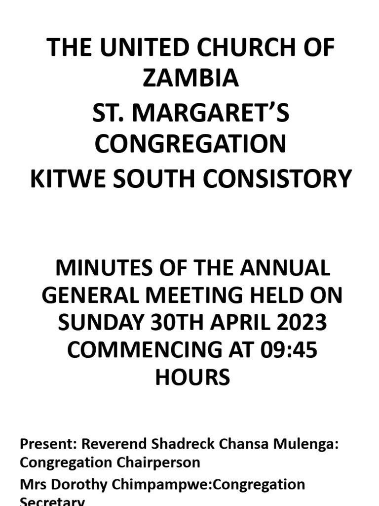 Agm 2023 Minutes Powerpoint | PDF | Liturgical Year | Government Budget ...