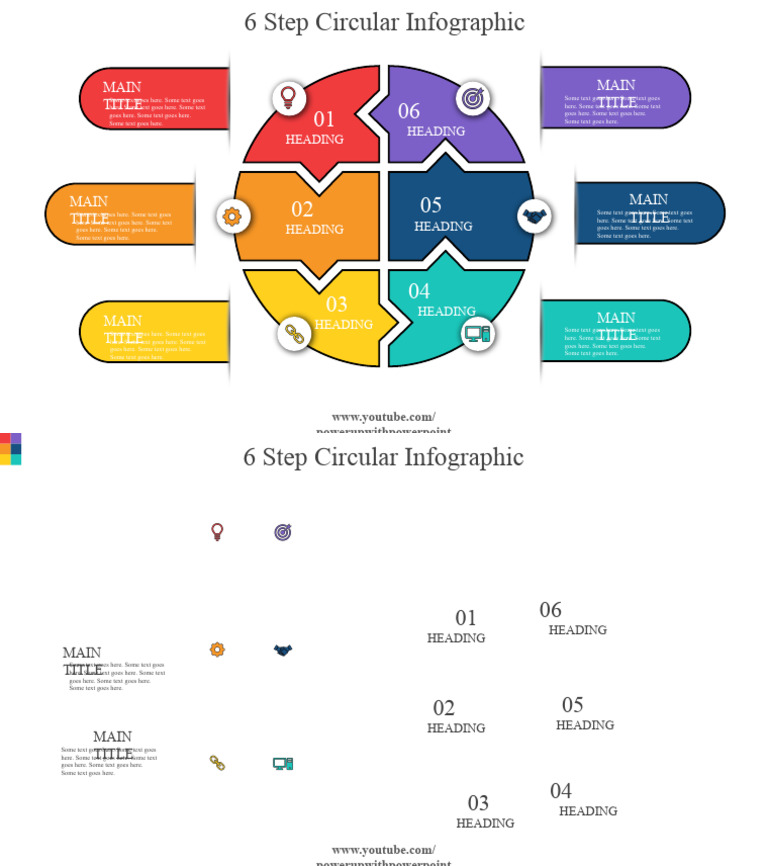 64 Powerpoint Presentation With 6 Step Circular Infographic Pdf