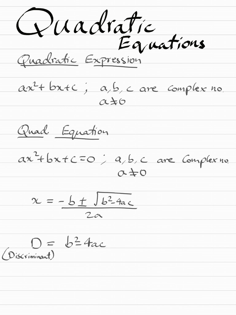 Advanced Quadratic Equations - 240308 - 221352 | PDF