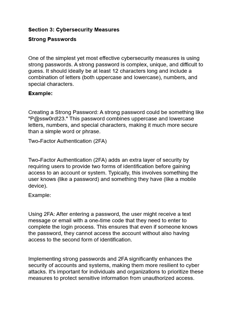 Section 3 - Cybersecurity Measures | PDF