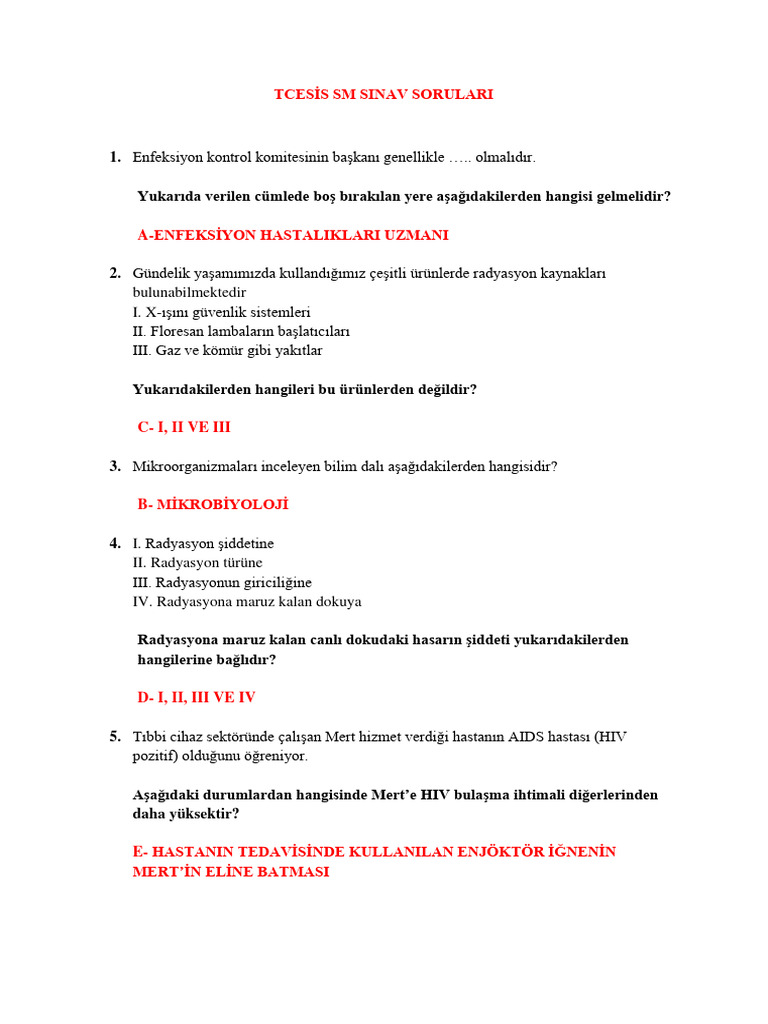 Tcesi̇s SM Sinav Sorulari | PDF
