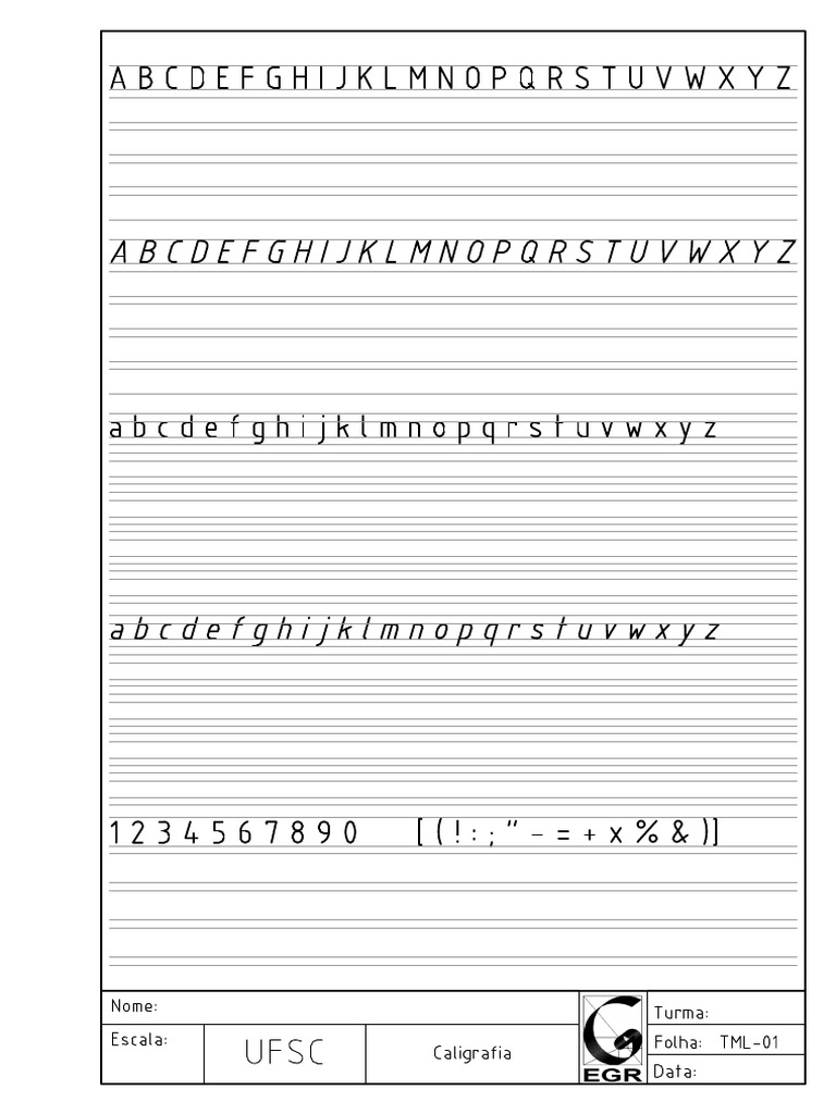 TML 01 Exercicio - Caligrafia - RV2-Layout1 | PDF