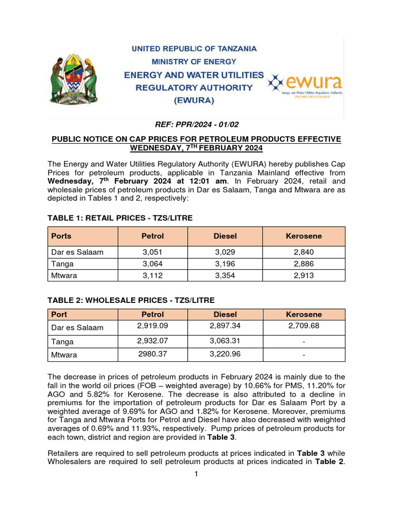 Cap Prices Wef 7th February 2024 - English | PDF | Filling Station ...