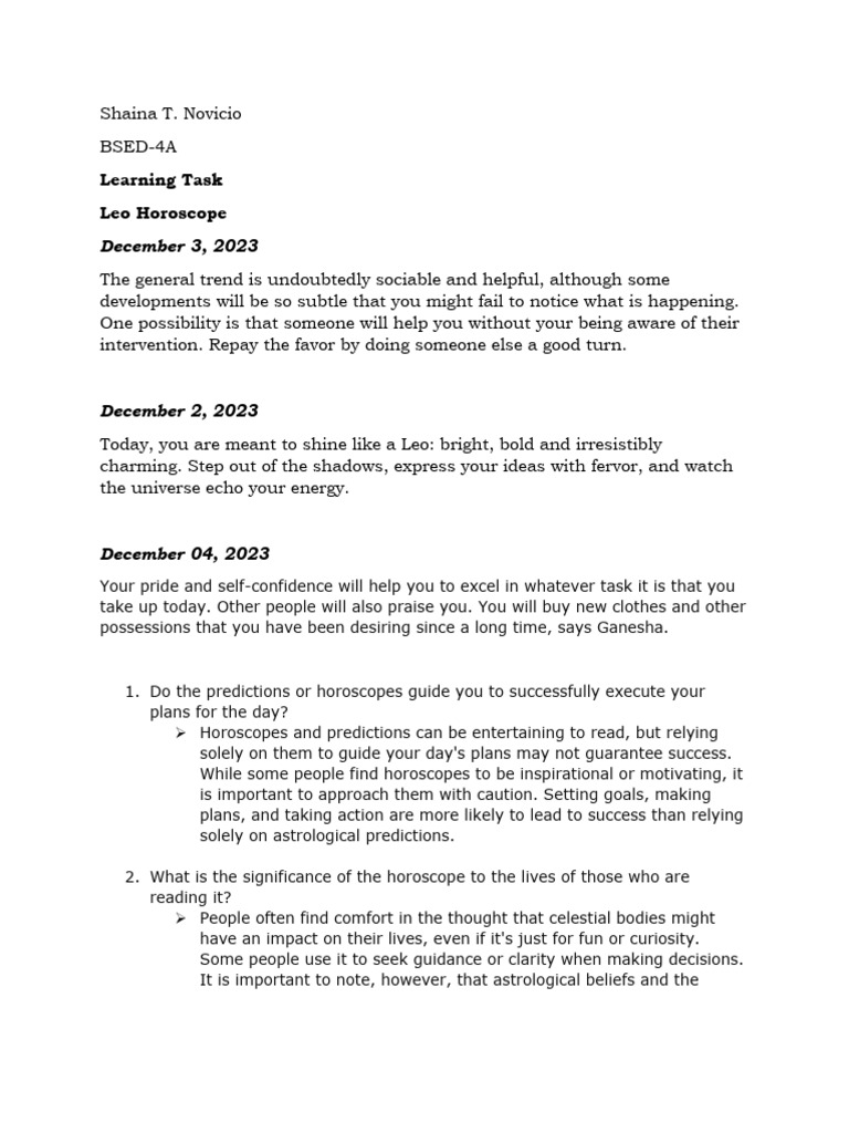 Stellar System_ and Learning Activity | PDF | Horoscope | Psychological ...