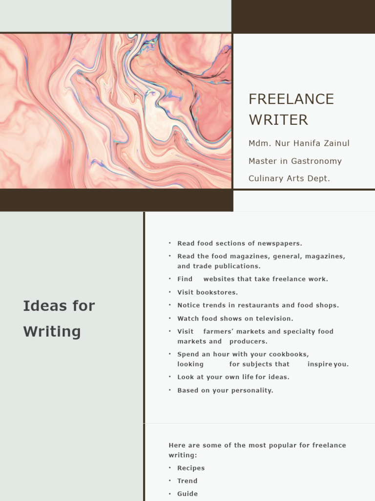 Topic 2 Freelance Writer | PDF | Proofreading | Language Mechanics