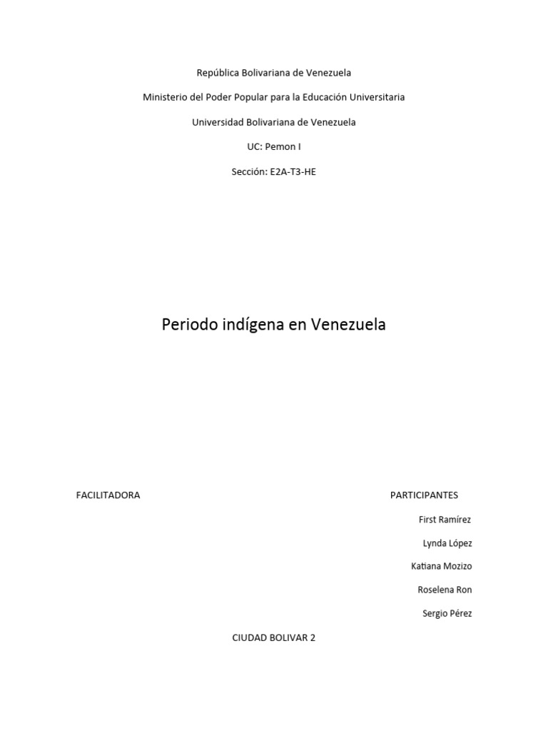Pemon I | PDF | Venezuela | Pueblos Indígenas de las Américas