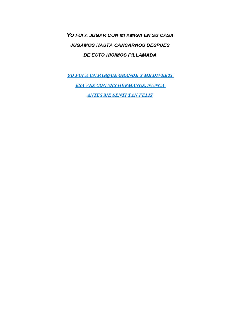 Jugar con mi amiga en su casa | PDF
