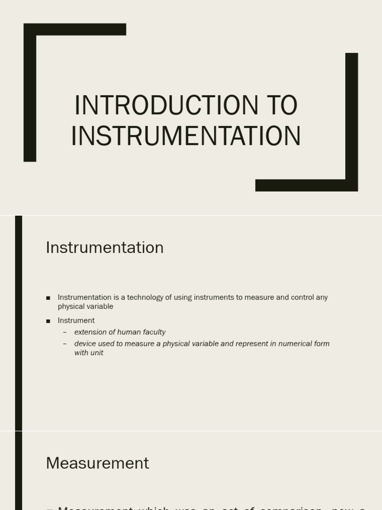 Intro To Instrumentation - 2024 | PDF | Instrumentation | Pressure Measurement