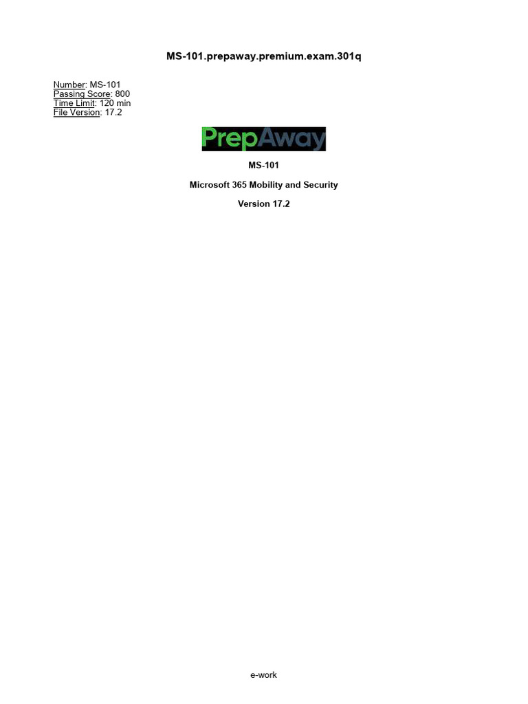 MS-101 Exam: Microsoft 365 Mobility & Security | PDF | Group Policy ...