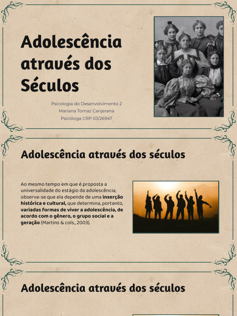Adolescencia Pelos Seculos Pdf Adolescência Família