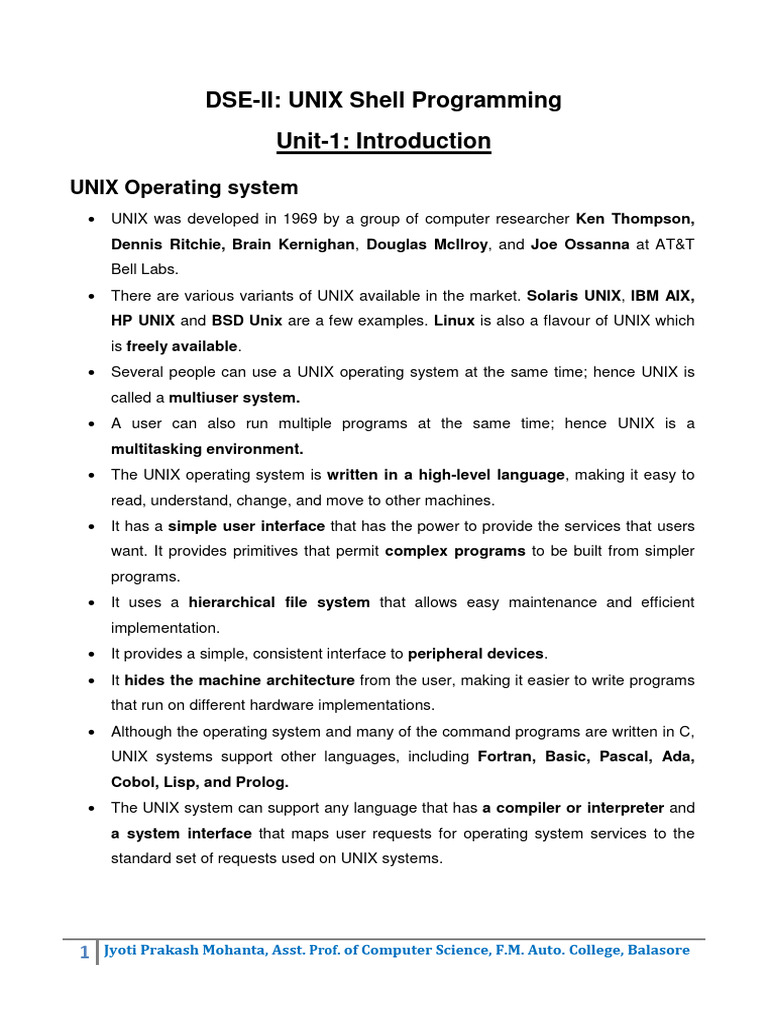 DSE 2 Unit 1 1 | PDF | Booting | Unix