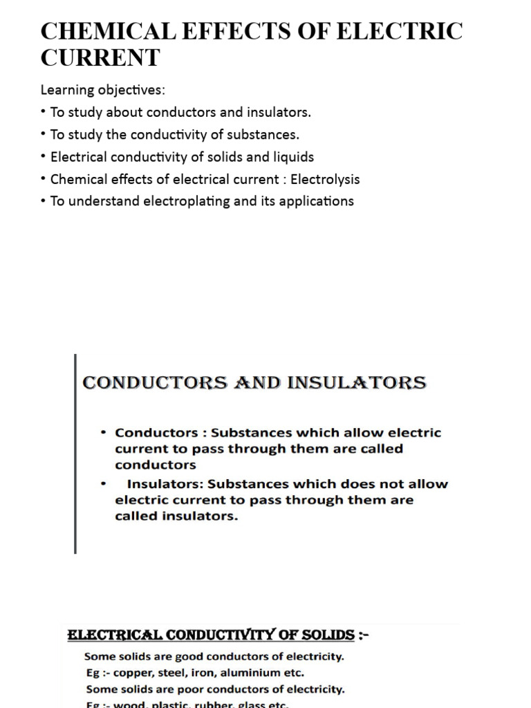 Chemical Effects of Electric Current - 1704269942 | PDF