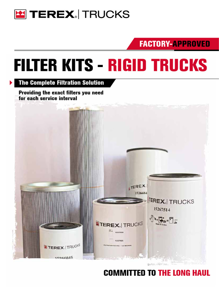 Terex Trucks Filter Kits Rigids Original | PDF | Truck | Reliability ...