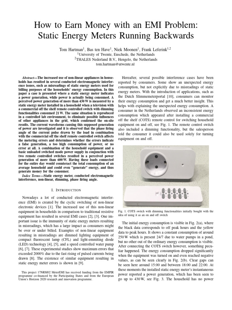 2021 EMC Europe Static Energy Meters Running Backwards | PDF | Mains ...