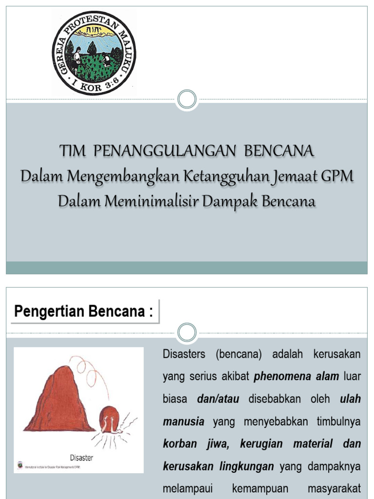 Materi Struktur Tim Penanngulangan Bencana Sinode GPM | PDF Materi Struktur Tim Penanngulangan Bencana Sinode GPM | PDF