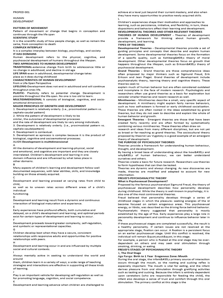 profed-001 | PDF | Developmental Psychology | Id
