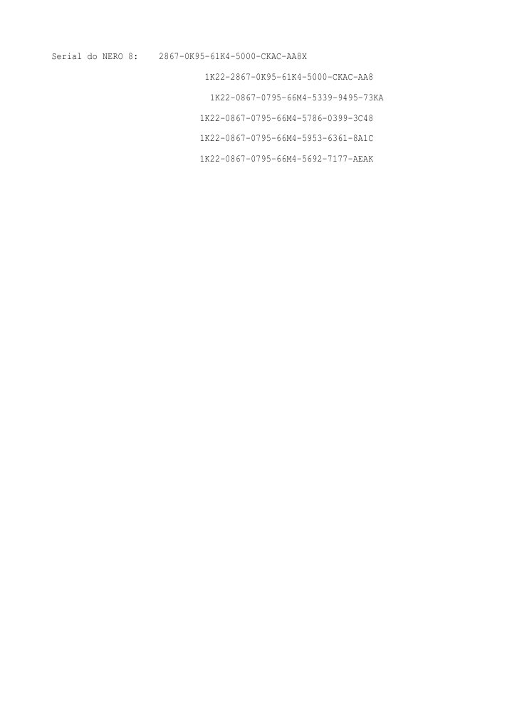 Nero 8 Serial Key List | PDF