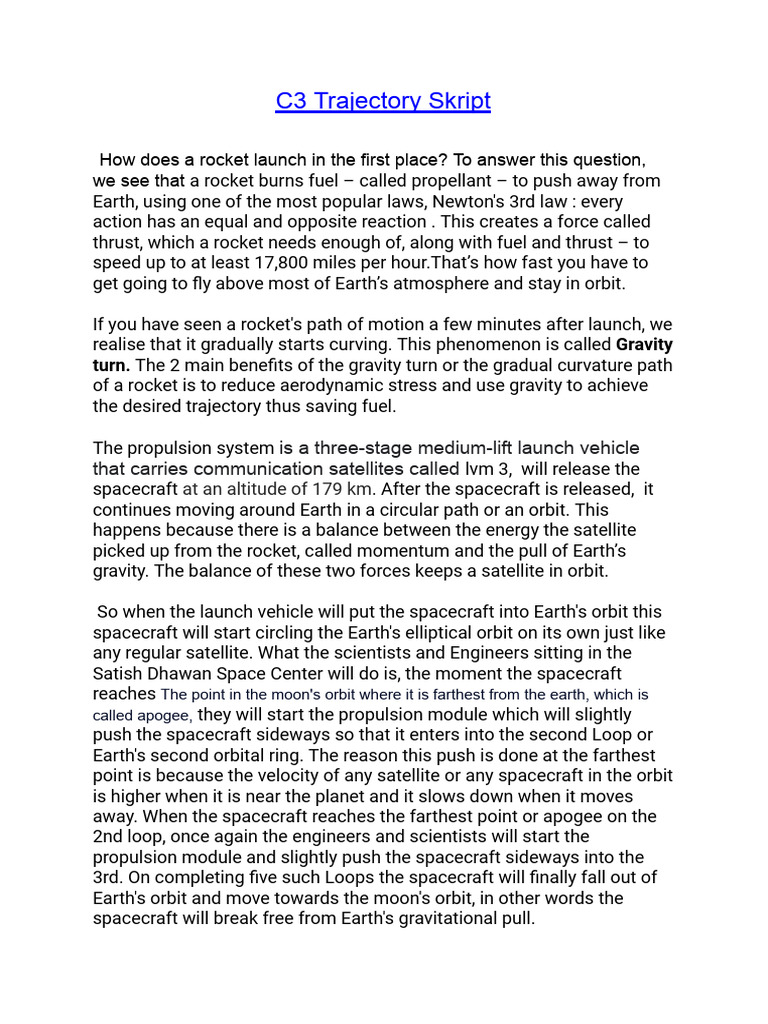 Trajectory | PDF | Rocket | Orbit