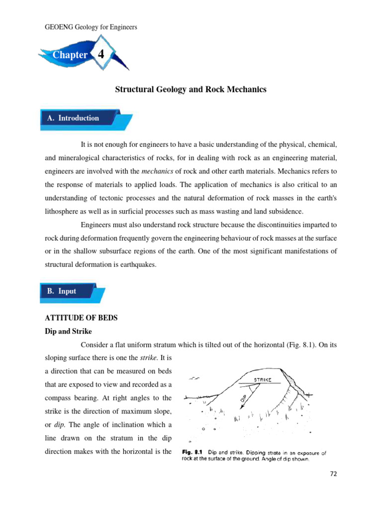 Chapter 4 Structural Geology and Rock Mechanics | PDF | Fault (Geology) | Deformation (Engineering)