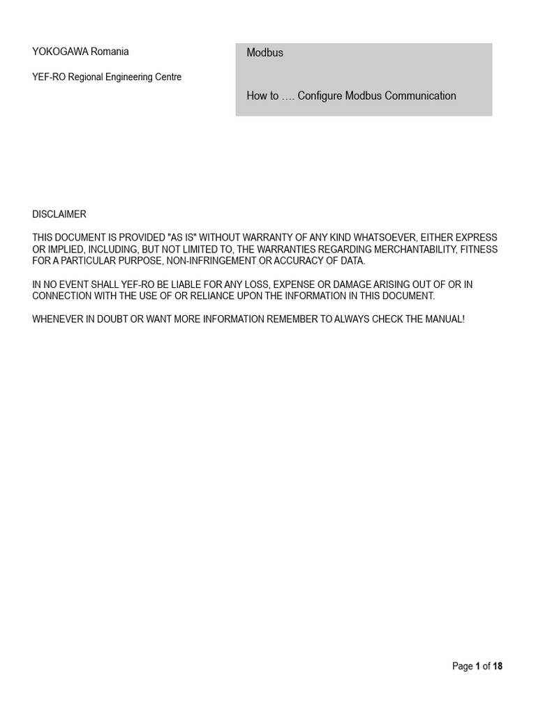 Modbus Configuration Guide for ALR121 | PDF | Internet Protocol Suite ...