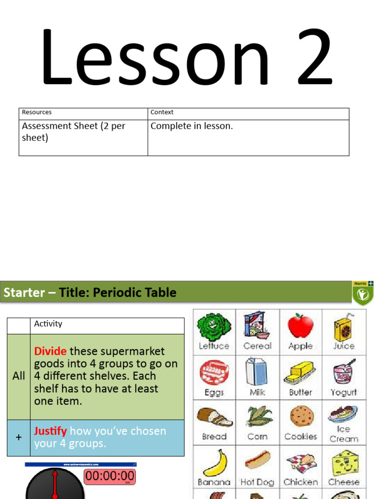 Lesson 2 The Periodic Table | PDF | Periodic Table | Metals