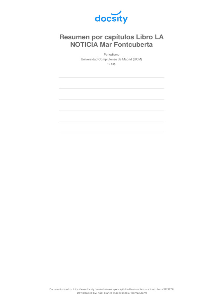 Docsity Resumen Por Capitulos Libro La Noticia Mar Fontcuberta | PDF ...