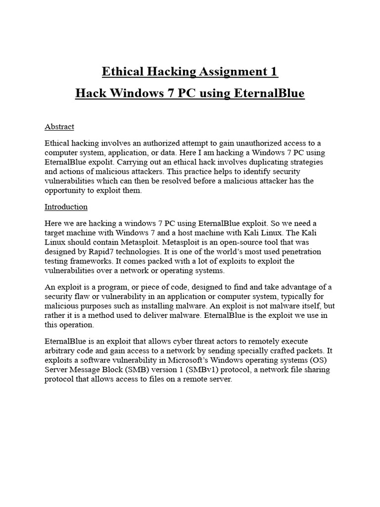 Ethical Hacking Assignment 1 Pdf Malware Computer Engineering
