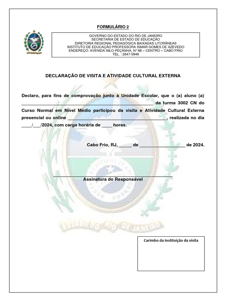 Formulário 2 - 3 Atividade Cultural 3002 | PDF | Pedagogia Formulário 2 - 3 Atividade Cultural 3002 | PDF | Pedagogia
