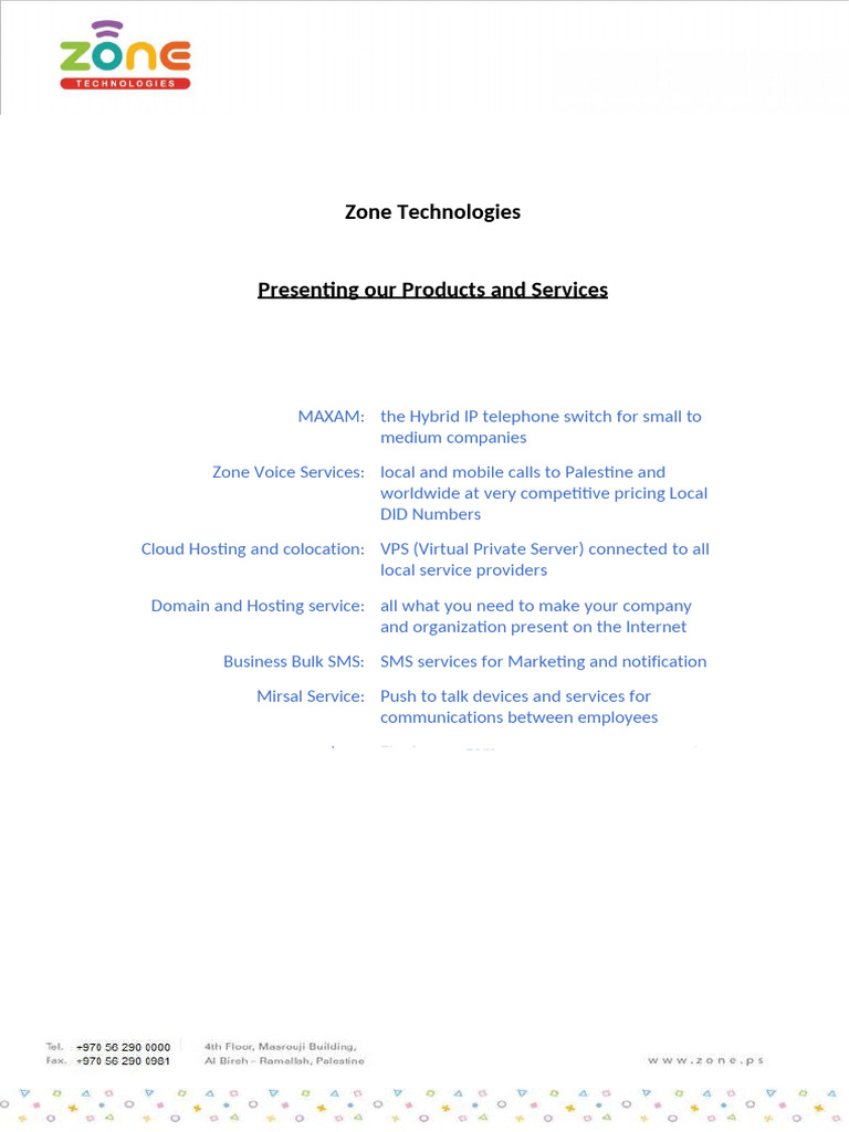 Zone Technologies: VoIP & Hosting Solutions | PDF | Voice Over Ip ...