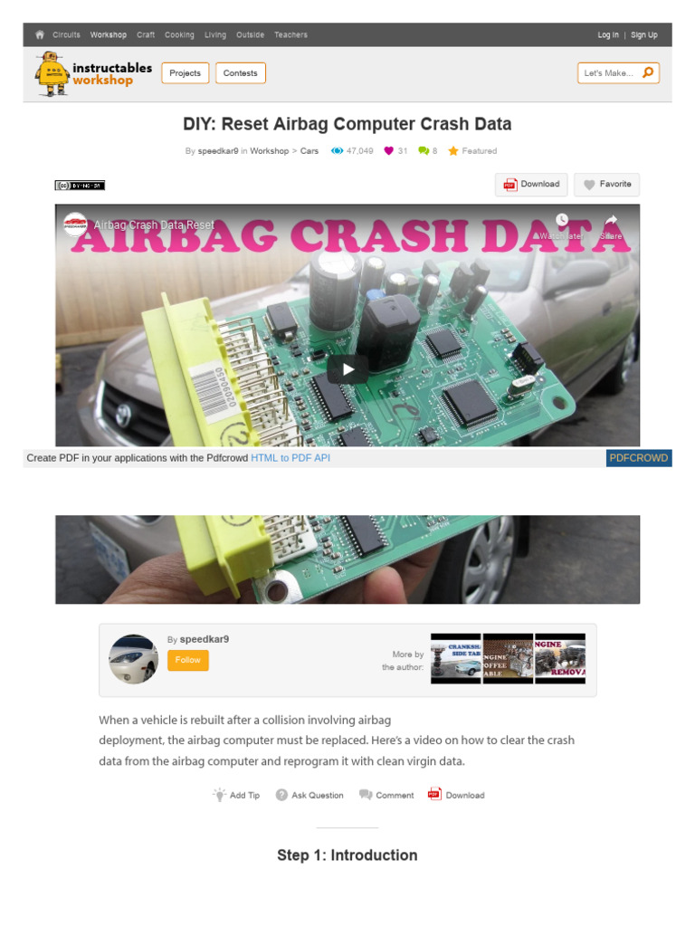 Resetting Airbag Computer Crash Data | PDF | Airbag | Application Software
