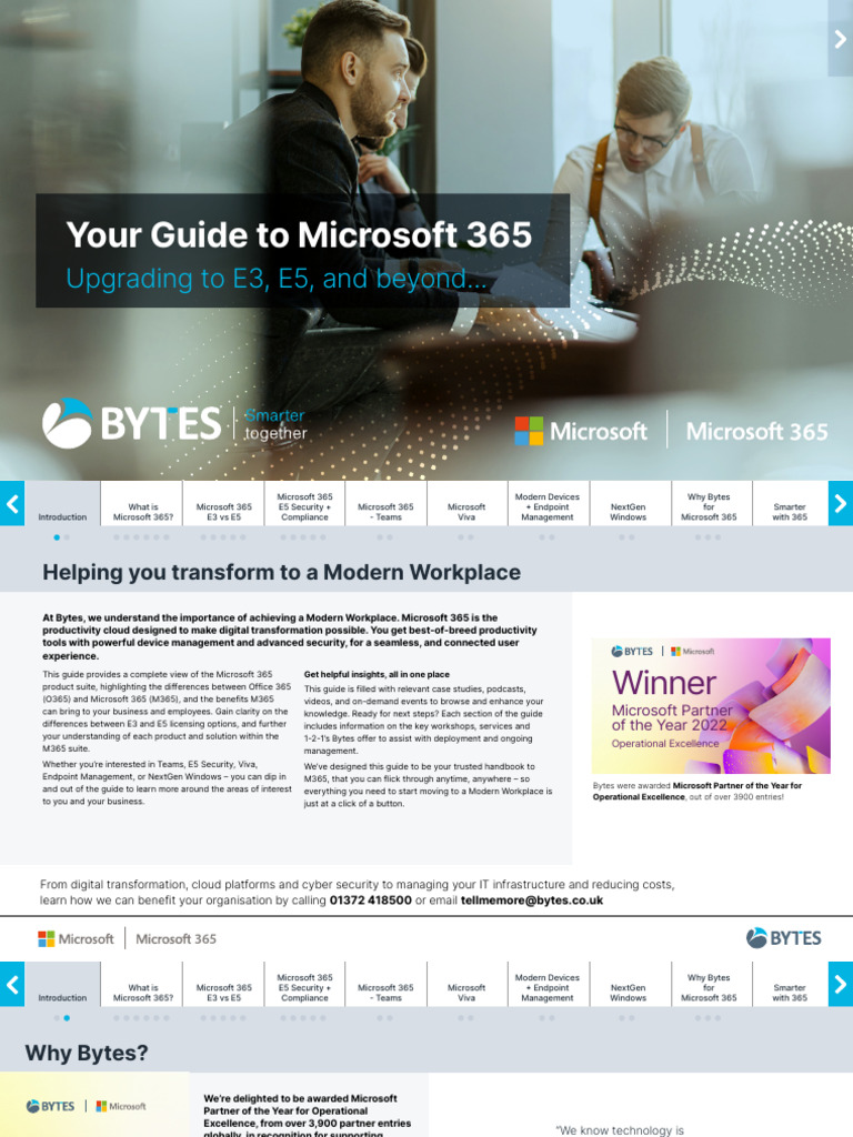 Your Guide To Microsoft 365 - E3 E5 and Beyond - 2023 Updated | PDF ...