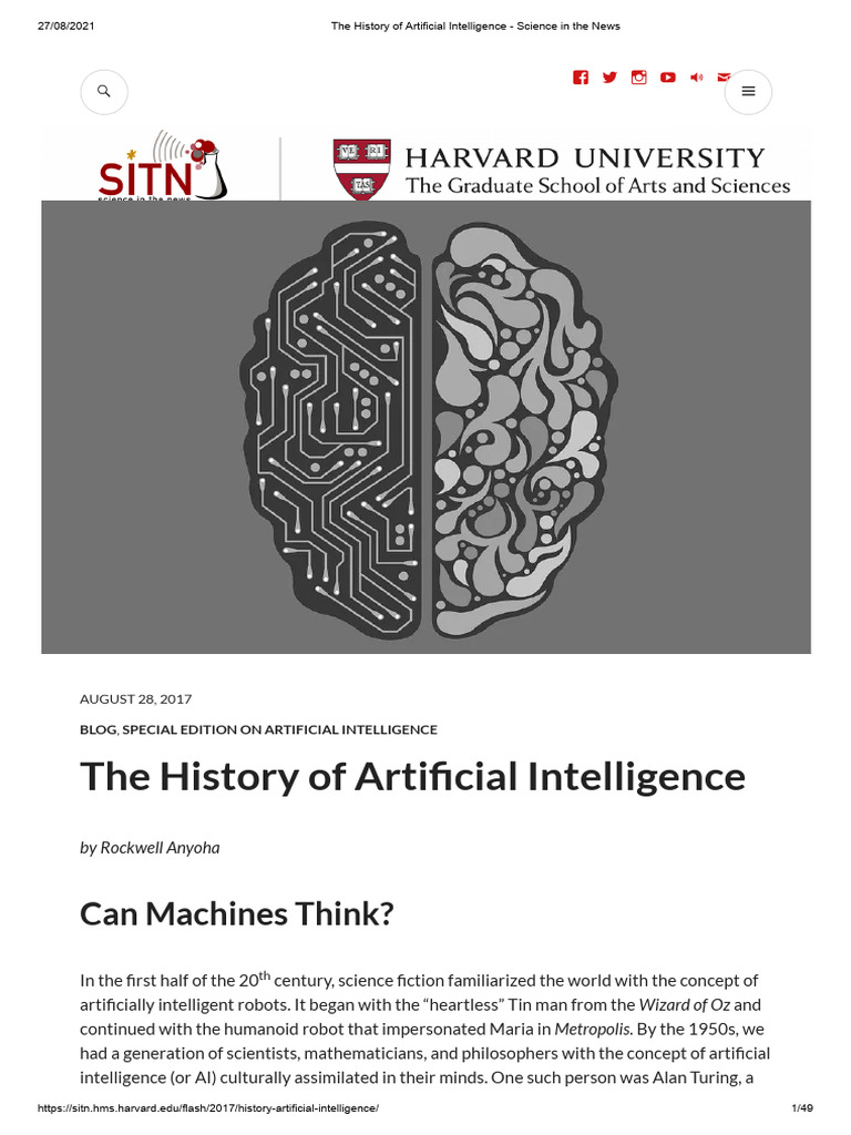 The History Of Artificial Intelligence Science In The News Download