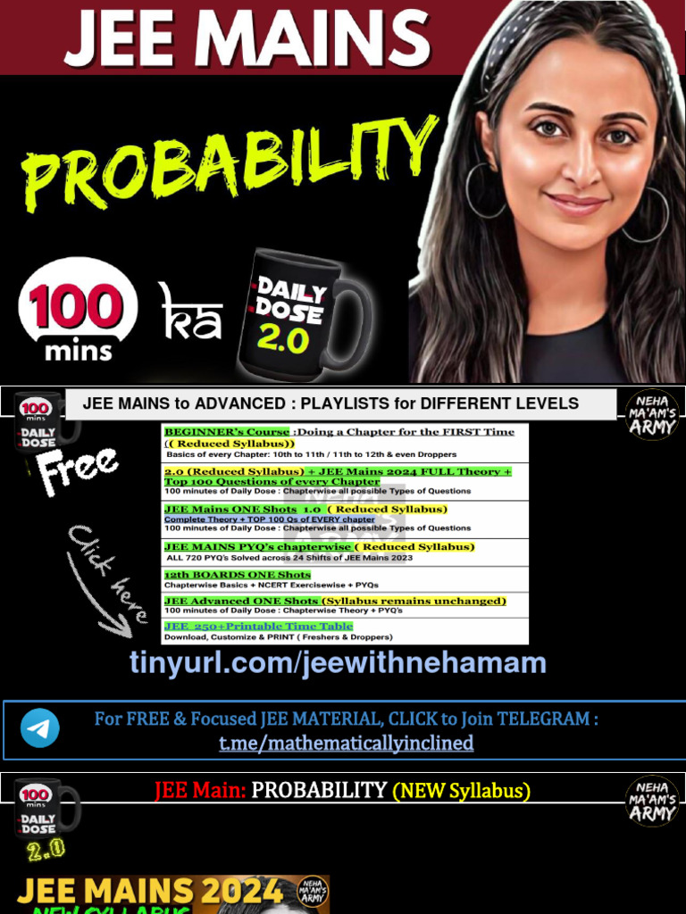 2.0 Jee (Main) Probability (New Syllabus) | PDF