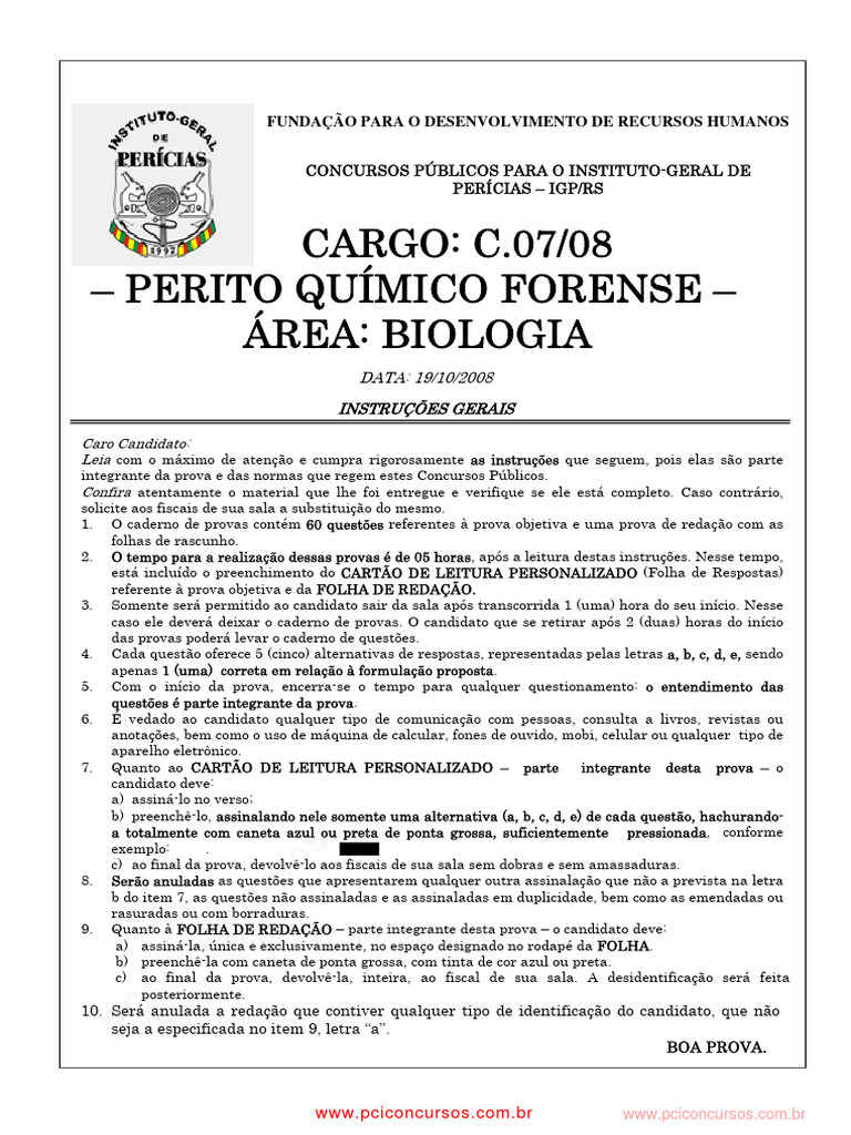 c07 Perito Quimico Forense Biologia Junta | PDF | DNA | DNA mitocondrial