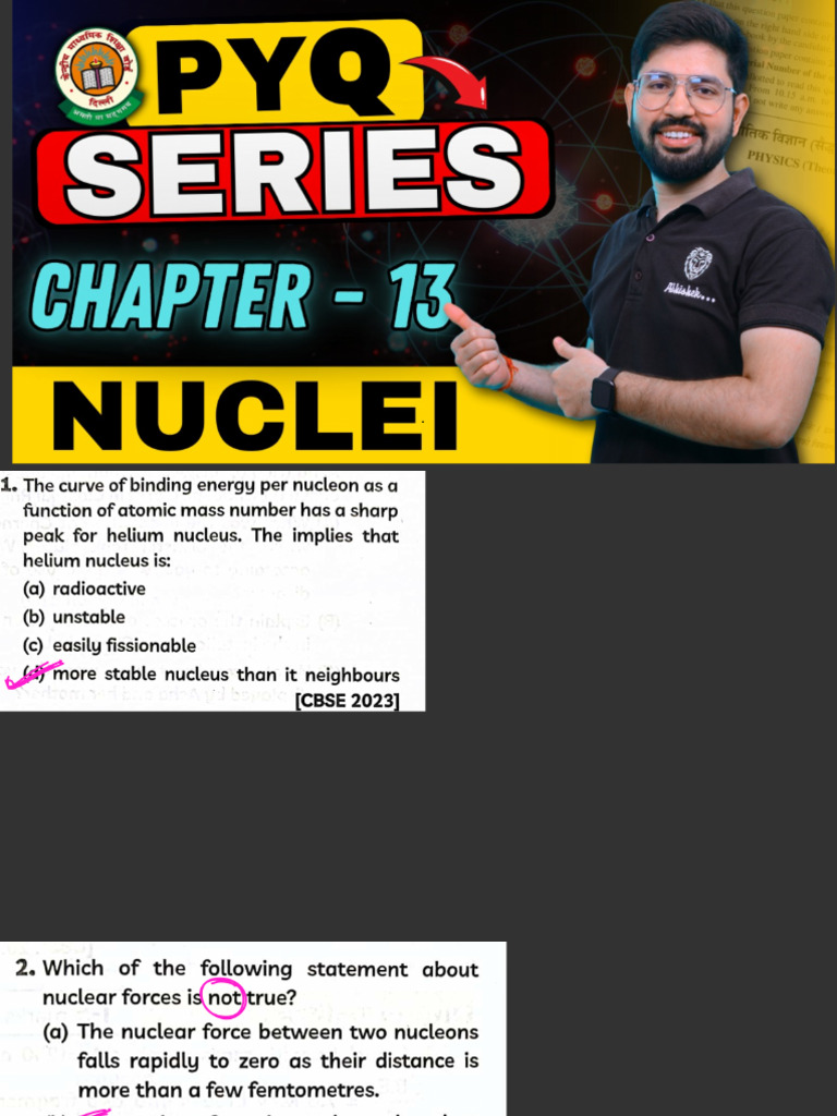 PYQ Chapter 13 Nuclei | PDF