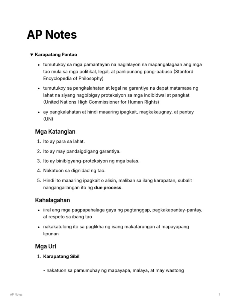 AP-NOTES-3RD-QUARTER | PDF