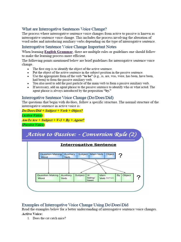 interrogative sentence passive voice question | PDF | Verb | Question