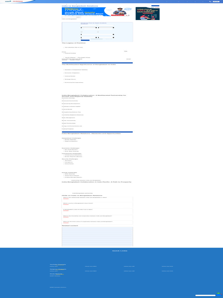 India Vs Bangladesh Relations: Partition, Partnership & Regional ...
