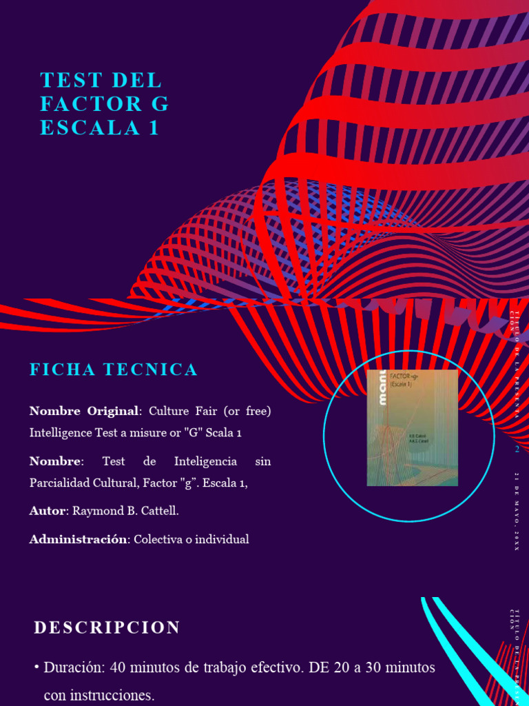 TEST DEL FACTOR G ESCALA 1 Descripcion | PDF