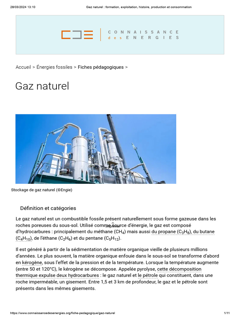 Formation et exploitation du gaz naturel | PDF | Gaz naturel | Pétrole